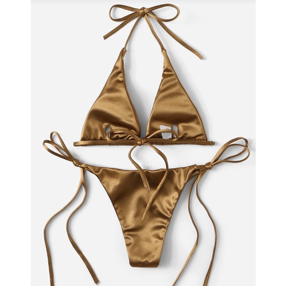 GALAHAUS | Swim | Austin Metallic Gold Bikini Set | Poshmark